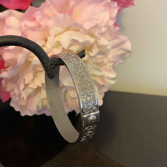 Coach | Jewelry | Coach Solid Bangle Bracelet In Silver With Signature ...